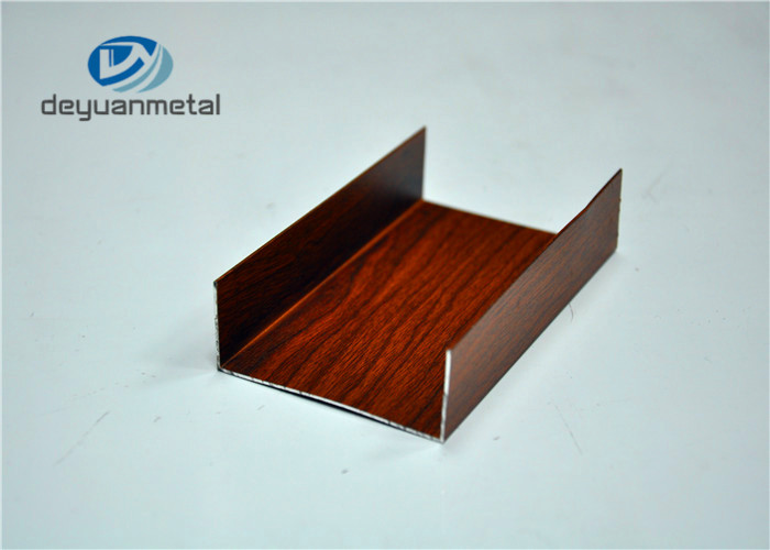 Nature Alloy 6063 Wood Grain Aluminum Profiles Channel Frame ISO9001 ...